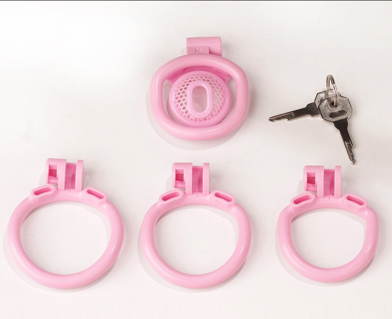 Inverted Negative Chastity Cage with Plugs in Micro Size Pink/Black ...